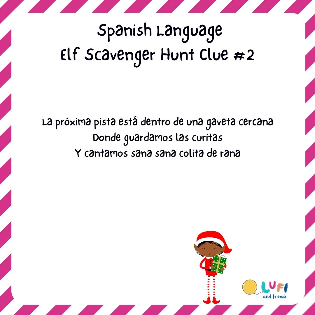 Elf on the Shelf Spanish Language Scavenger Hunt FREE PRINTABLE – Lufi ...